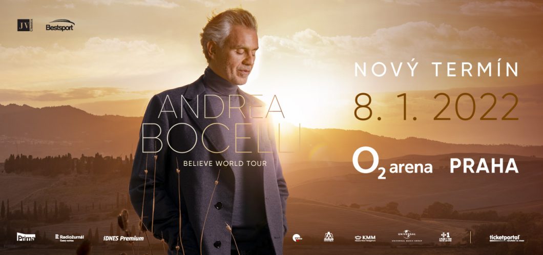 ANDREA BOCELLI – NEW DATE – 8. 1. 2022 O2 ARENA PRAGUE – O2 arena